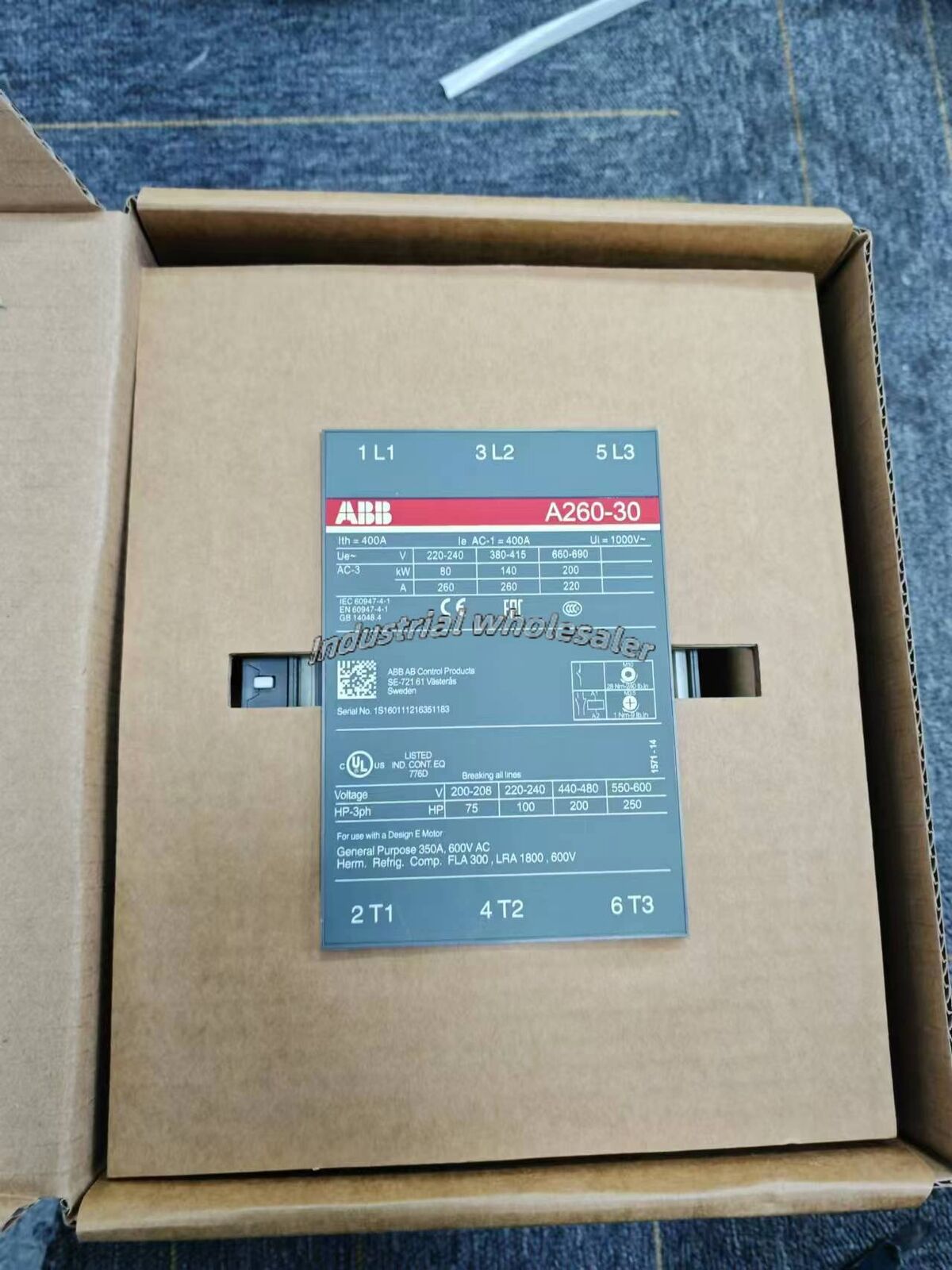 PLC | ABB | A260-30-11 Contactor 110V、220-230V 50Hz / 230-240V 60Hz、38 – Rabwellplc